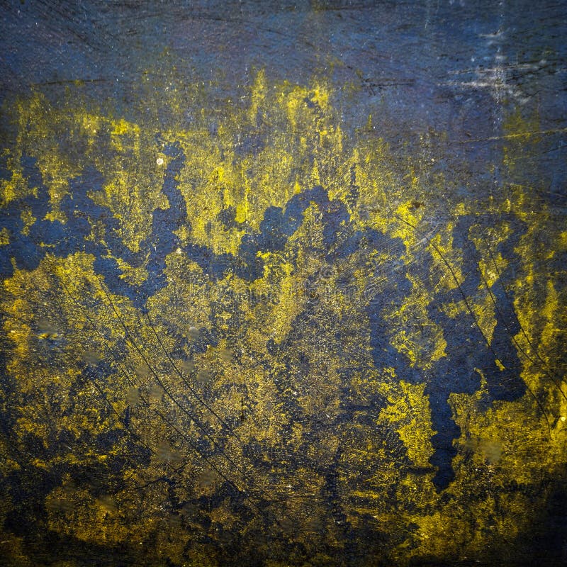 Grunge Yellow Paint Splattered on a Dirty Wall Surface. Stock Image ...
