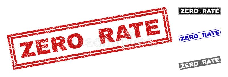 Grunge ZERO RATE Textured Rectangle Stamps Stock Vector - Illustration ...