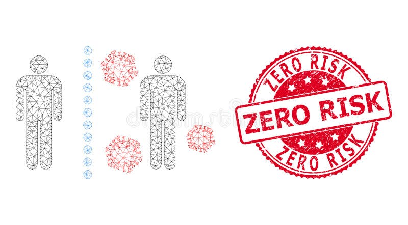 Grunge Zero Risk Round Stamp and Mesh Carcass Virus Shield Wall Stock ...