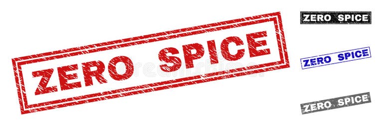 Grunge ZERO SPICE Scratched Rectangle Watermarks Stock Vector ...