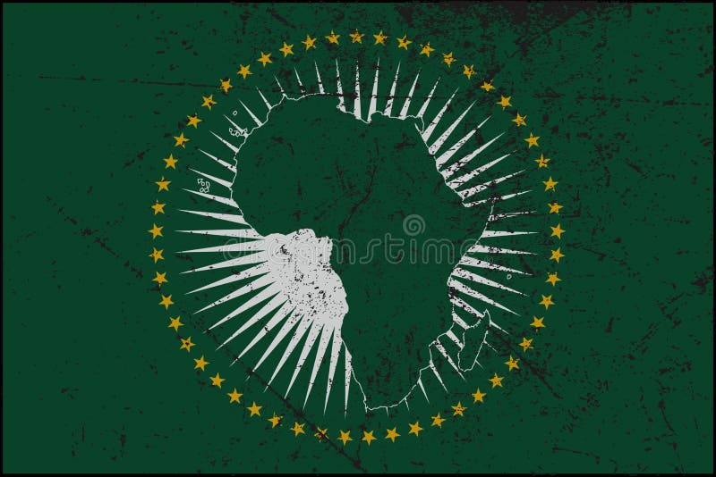 African Union Flag Grunged stock illustration. Illustration of vector ...