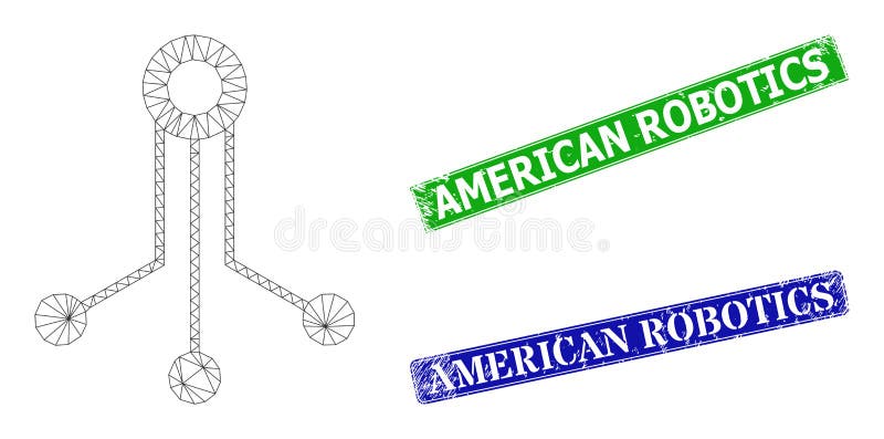 Grunged American Robotics Stamps and Triangle Mesh Electronic Sensor ...