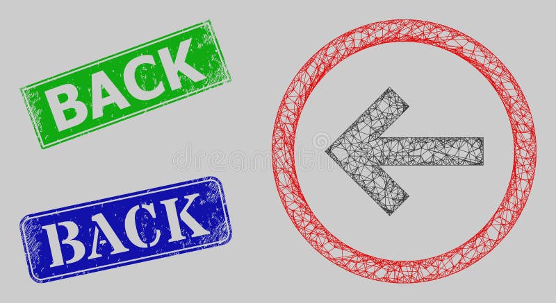 Grunged Back Stamps and Network Back Direction Mesh Stock Vector ...