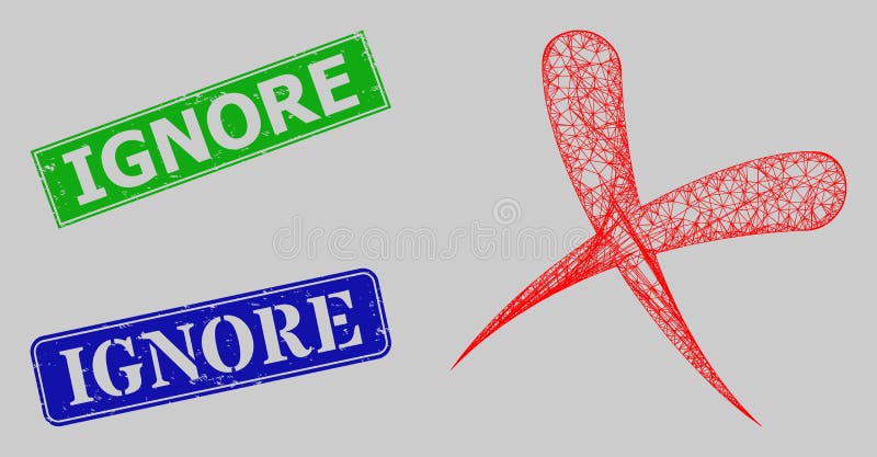 Grunged Ignore Imprints and Network Cancel Web Mesh Stock Vector ...