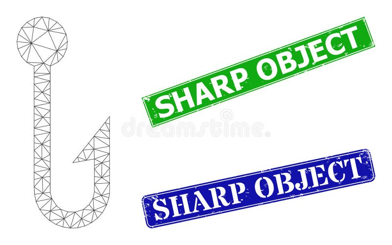 Grunged Sharp Object Imprints and Triangle Mesh Hook Icon Stock Vector ...