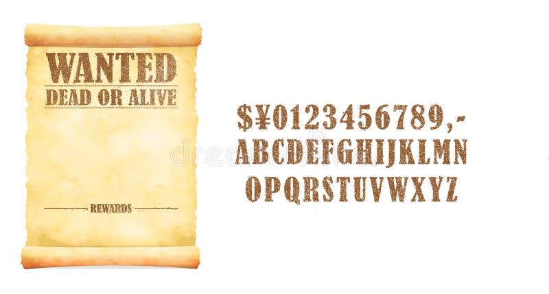 Grunged Wanted Paper Template Vector Illustration Stock Vector ...