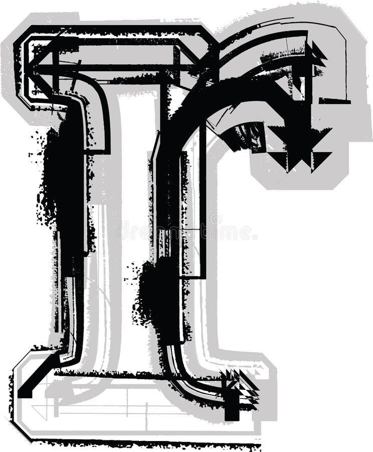 Grungestilsort bokstav r vektor illustrationer. Illustration av idérikt ...