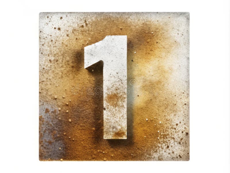 GrungeTextured Spray Paint Stencil Numbers Detailed Misprints and ...