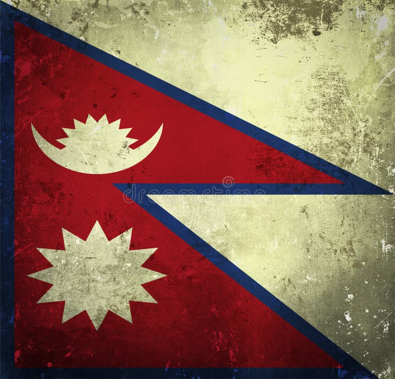 Vlag van Nepal in Berg stock foto. Afbeelding bestaande uit mustang ...