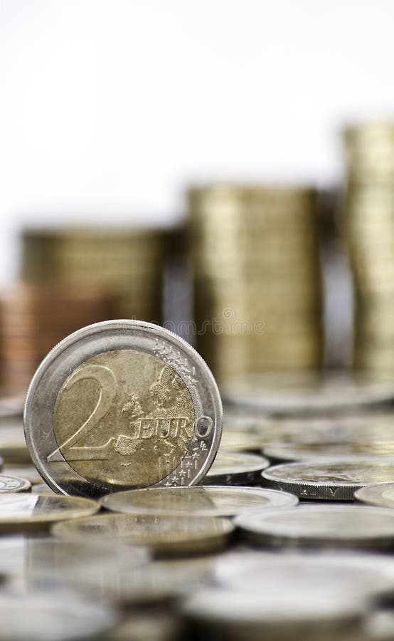 One Euro Coin on the Edge. Euro Money Currency Stock Photo - Image of ...