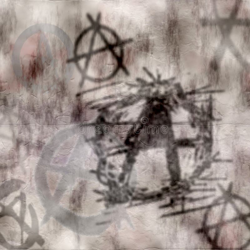 Grungy Anarchy Graffiti Wall Stock Illustration - Illustration of ...