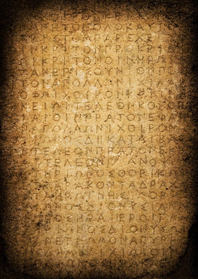 Grungy Ancient Tablet with Archaic Language Stock Photo - Image of ...