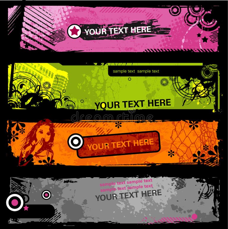 Grungy banners stock vector. Illustration of modern, grungy - 6828738