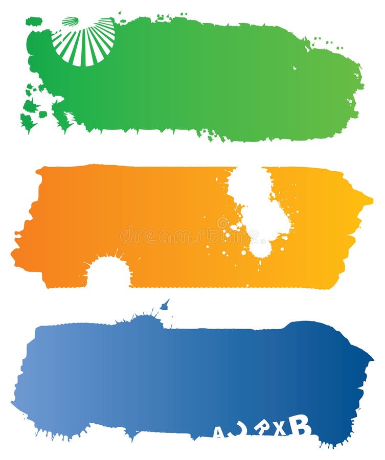 Grungy colored banners stock vector. Illustration of wallpaper - 12708957