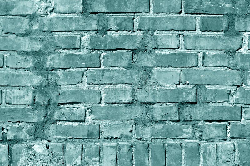 Grungy Cyan Toned Brick Wall Texture. Stock Photo - Image of block ...