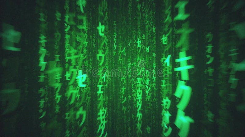 Grungy Cyberpunk Style Futuristic Matrix Programming Codes 01 4k Stock ...