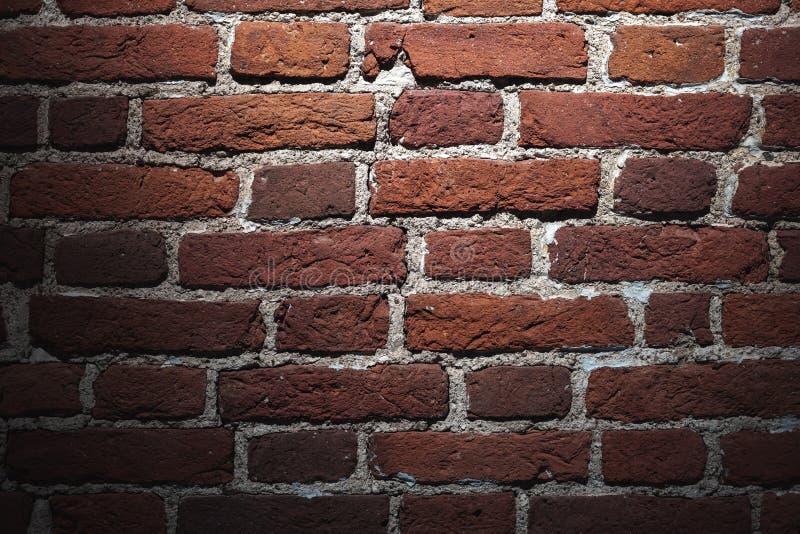 Grungy Dark Red Brick Wall with Spotlight, Background Texture Stock ...