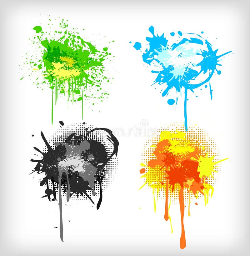 Grungy Design Colorful Elements. Vector Stock Vector - Illustration of ...