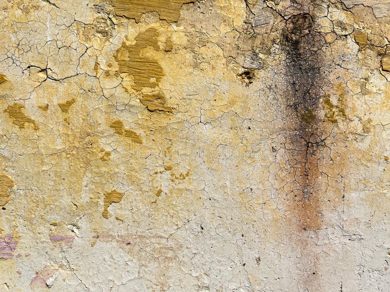 Grungy, Distressed Plaster Wall with Peeling Paint in Mexico. Texture ...