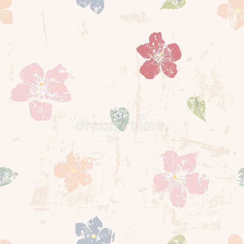 Grungy Floral Seamless Pattern Stock Vector - Illustration of flower ...