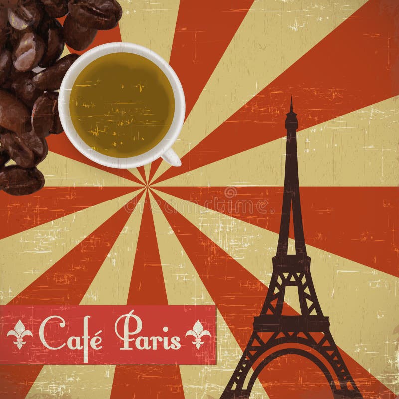 Grungy French Coffee Background Stock Vector - Illustration of ...