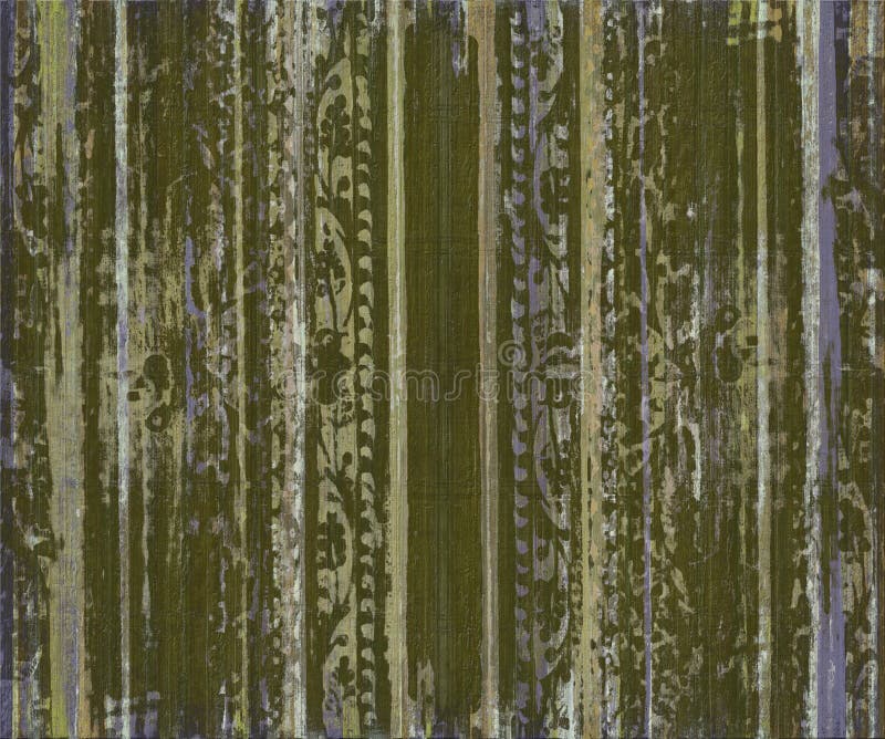 Grungy Green Scroll Work Wood Stripes Stock Illustration - Illustration ...