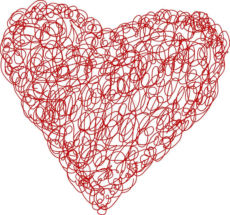 Grungy Heart Scribble, Love Symbol Stock Vector - Illustration of ...