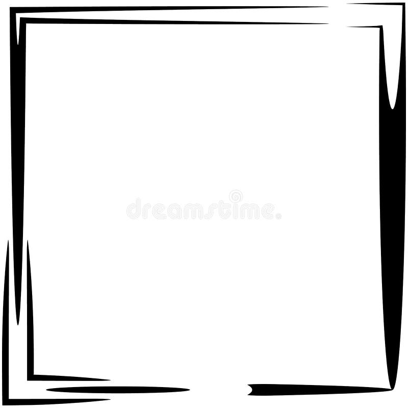 Grungy, Irregular Frames, Borders with Painted Look Over White Stock ...