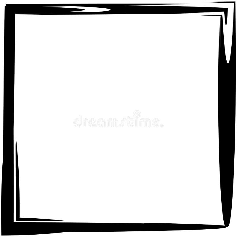 Grungy, Irregular Frames, Borders with Painted Look Over White Stock ...