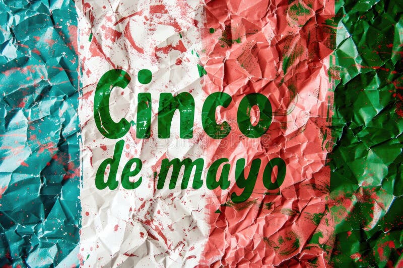 Grungy Mexican Flag with Cinco De Mayo Text. Celebration, Festivity ...