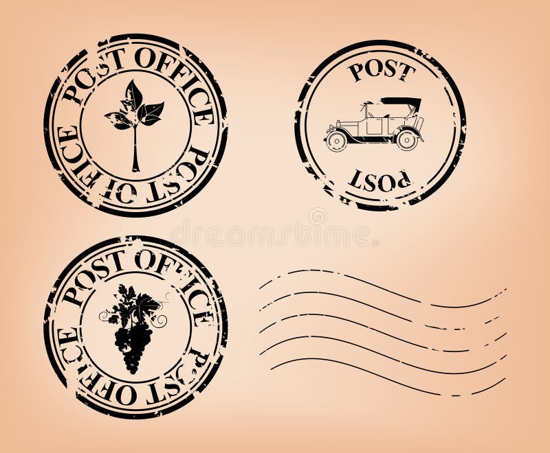 Set - vector post stamps stock vector. Illustration of border - 34463016