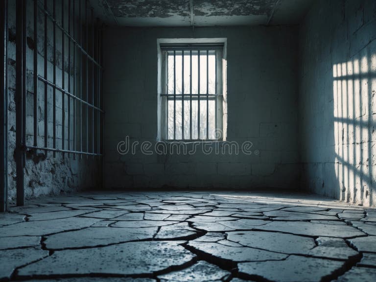 Grungy Prison Cell Room Background Texture with Light Stock Photo ...