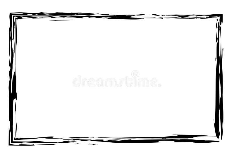 Grungy Rectangular Frame, Border, Plaque Outline Stock Vector ...