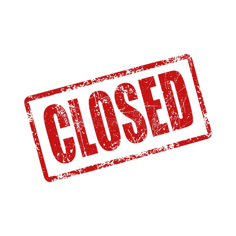 Grungy Red Rubber Stamp with CLOSED Text Stock Illustration ...