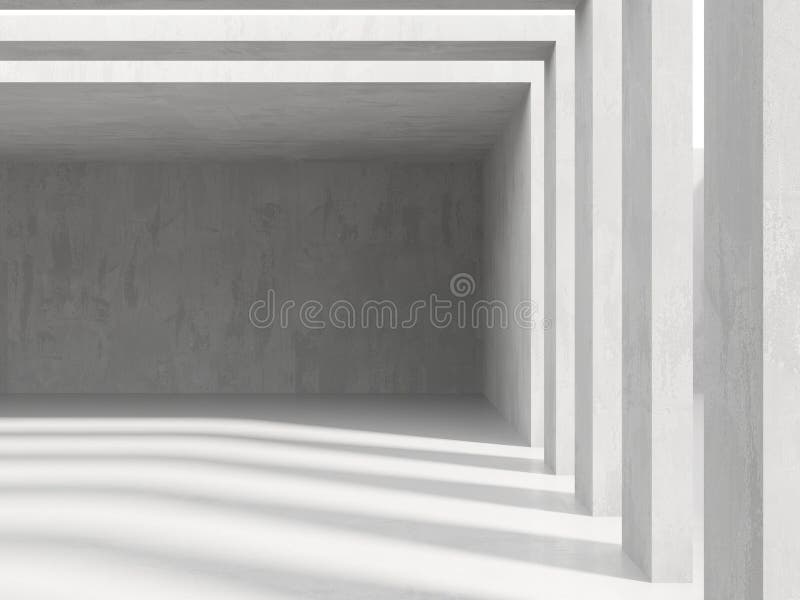 Grungy Room with Concrete Walls. Old Stone Interior Stock Illustration ...