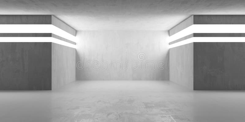 Grungy Room with Concrete Walls. Old Stone Interior Stock Illustration ...