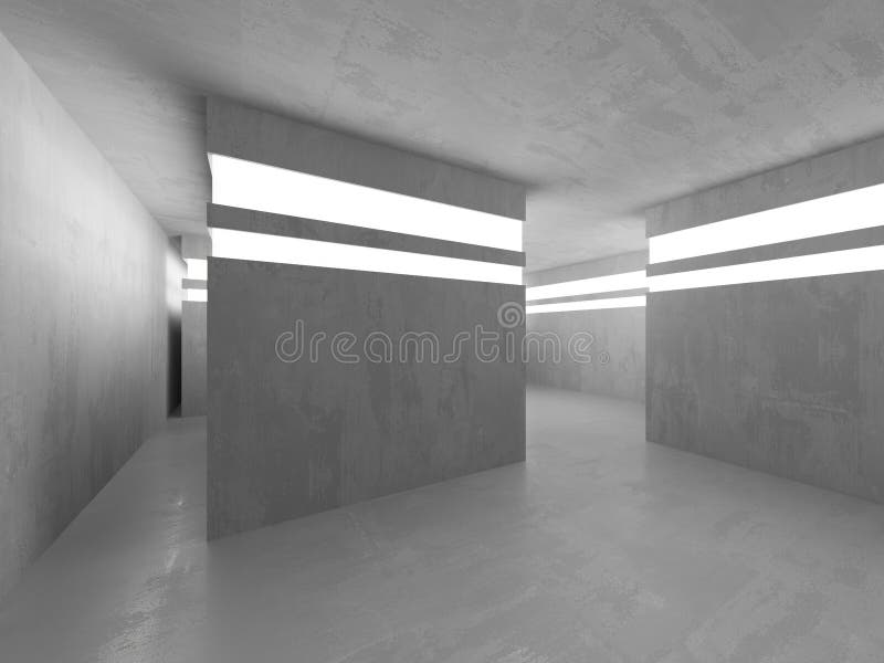 Grungy Room with Concrete Walls. Old Stone Interior Stock Illustration ...