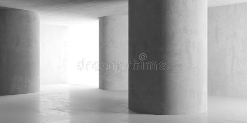Grungy Room with Concrete Walls. Old Stone Interior Stock Illustration ...