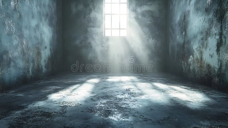 Grungy Room with Window Light 3D Render Stock Illustration ...