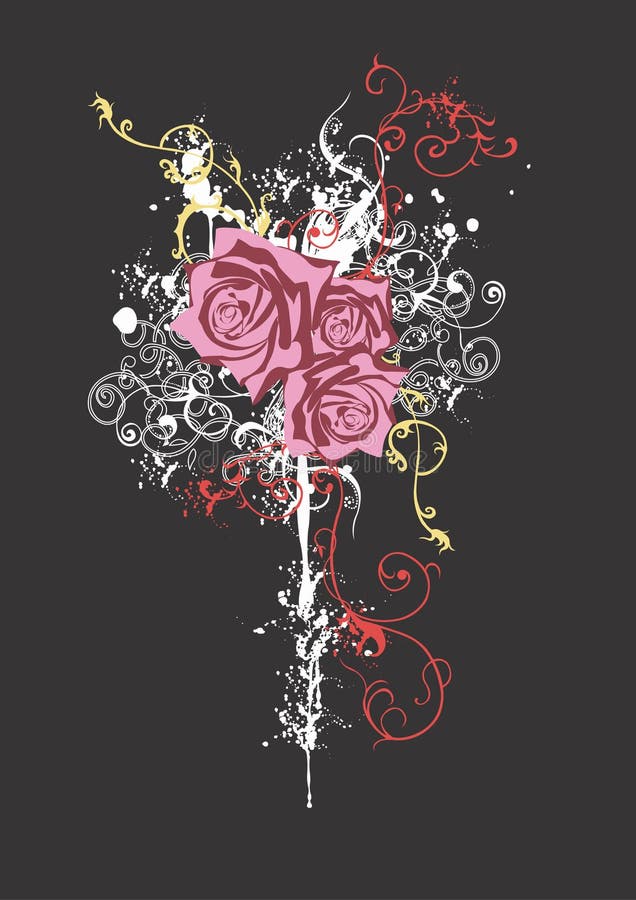 Fancy roses stock vector. Illustration of fancy, painted - 32344161