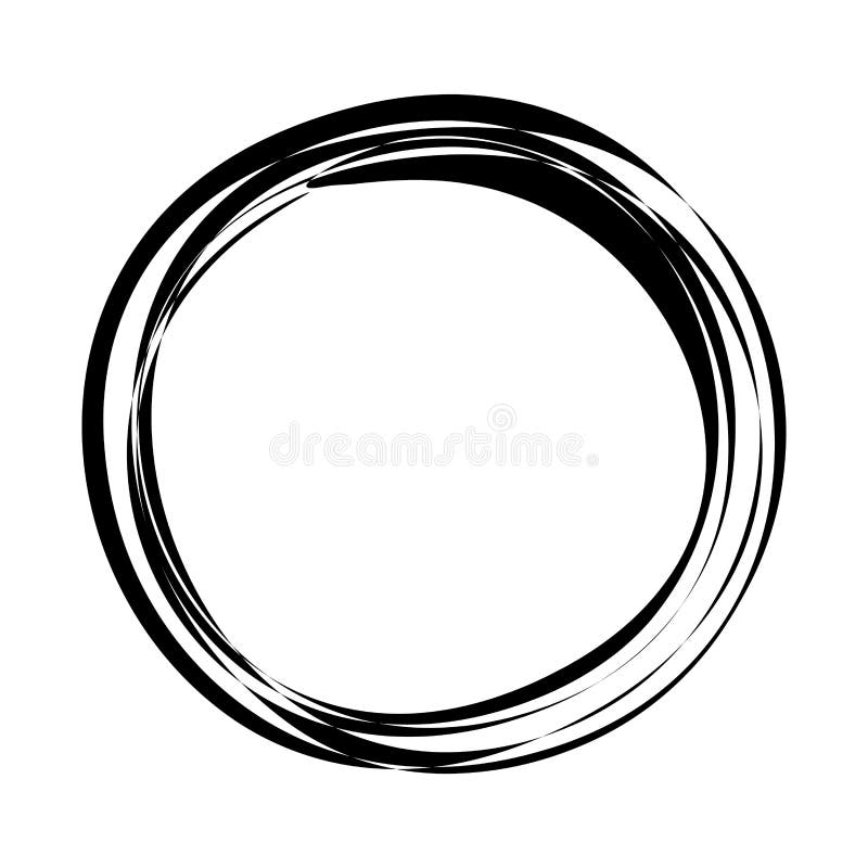 Grungy round ink circle stock vector. Illustration of graphic - 122118300