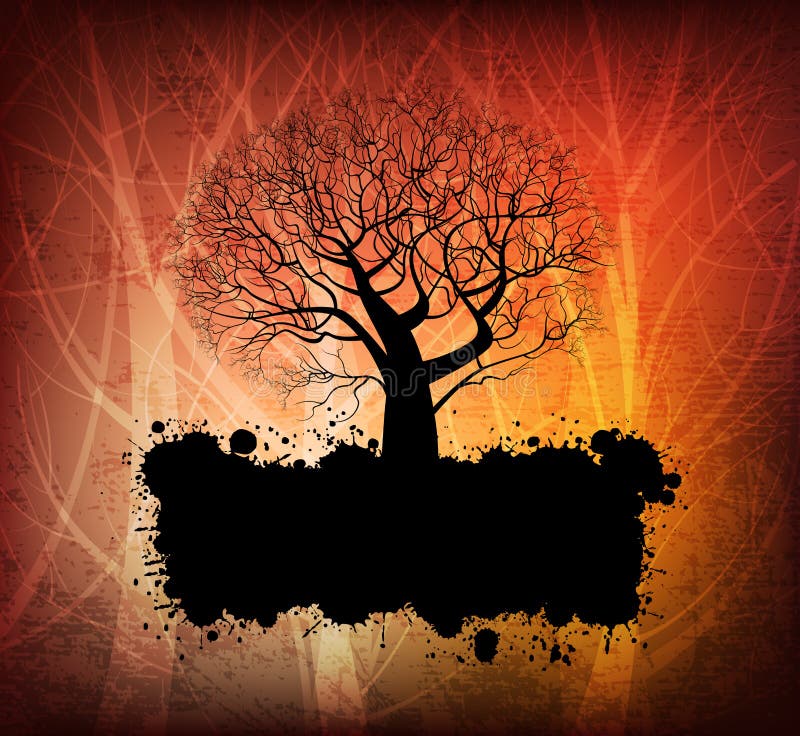 Grungy tree banner stock vector. Illustration of design - 22059607