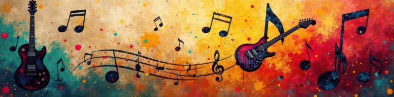 Grungy Wall Texture Featuring Abstract Musical Instrument Shapes Notes ...