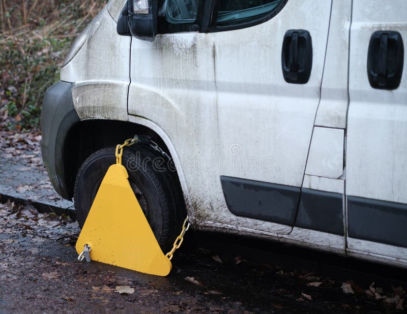 Clamped Work Van stock image. Image of highway, immobilizer - 366310331