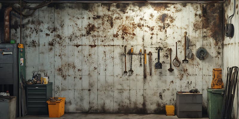 Grungy Workshop Wall with Tools a HighResolution Background Texture ...