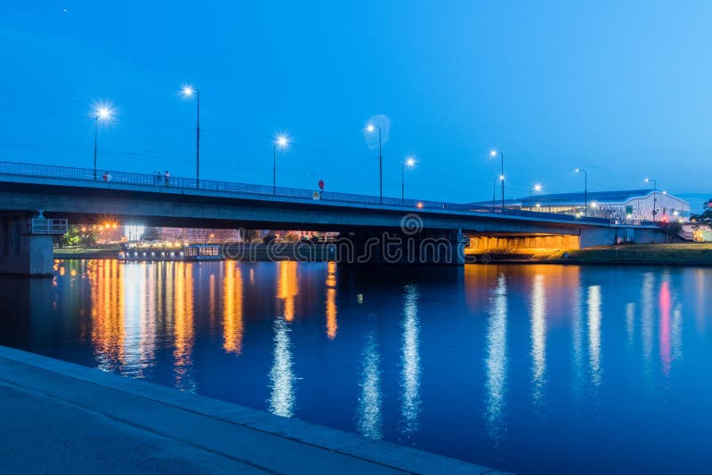 Grunwald Bridge Over Vistula River in Krakow, Poland Editorial Photo ...