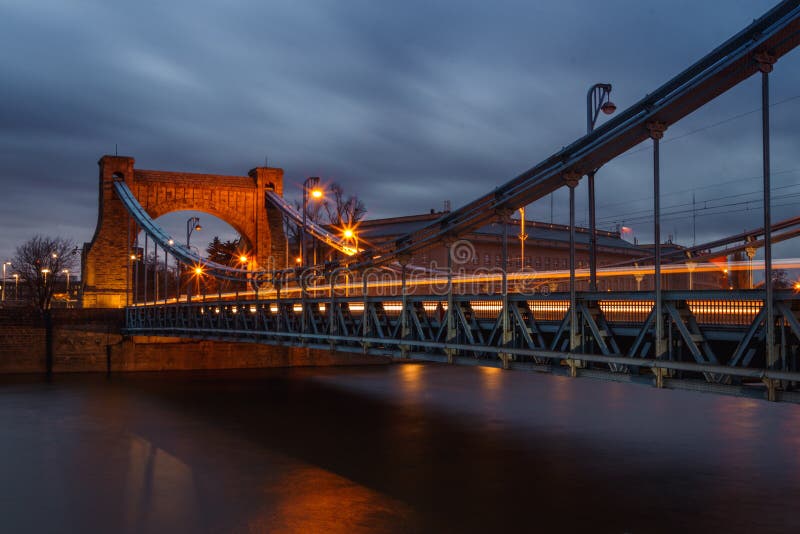 Grunwald bridge in wroclaw editorial image. Image of europe - 202921785
