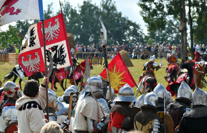 Grunwald, Poland - July 14th 2018: Battle of Grunwald 1410 Reenactment ...