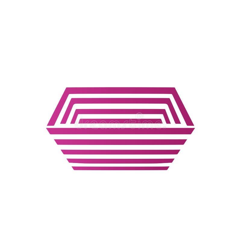 Flower Pot Logo Striped Rectangular Flower Pot Modern Corporate ...