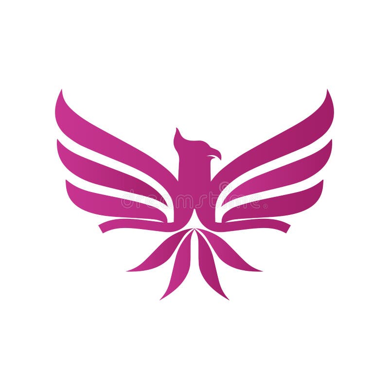 Purple Color Modern Silhouette Line Eagle Logo Design Bird Logo Design ...
